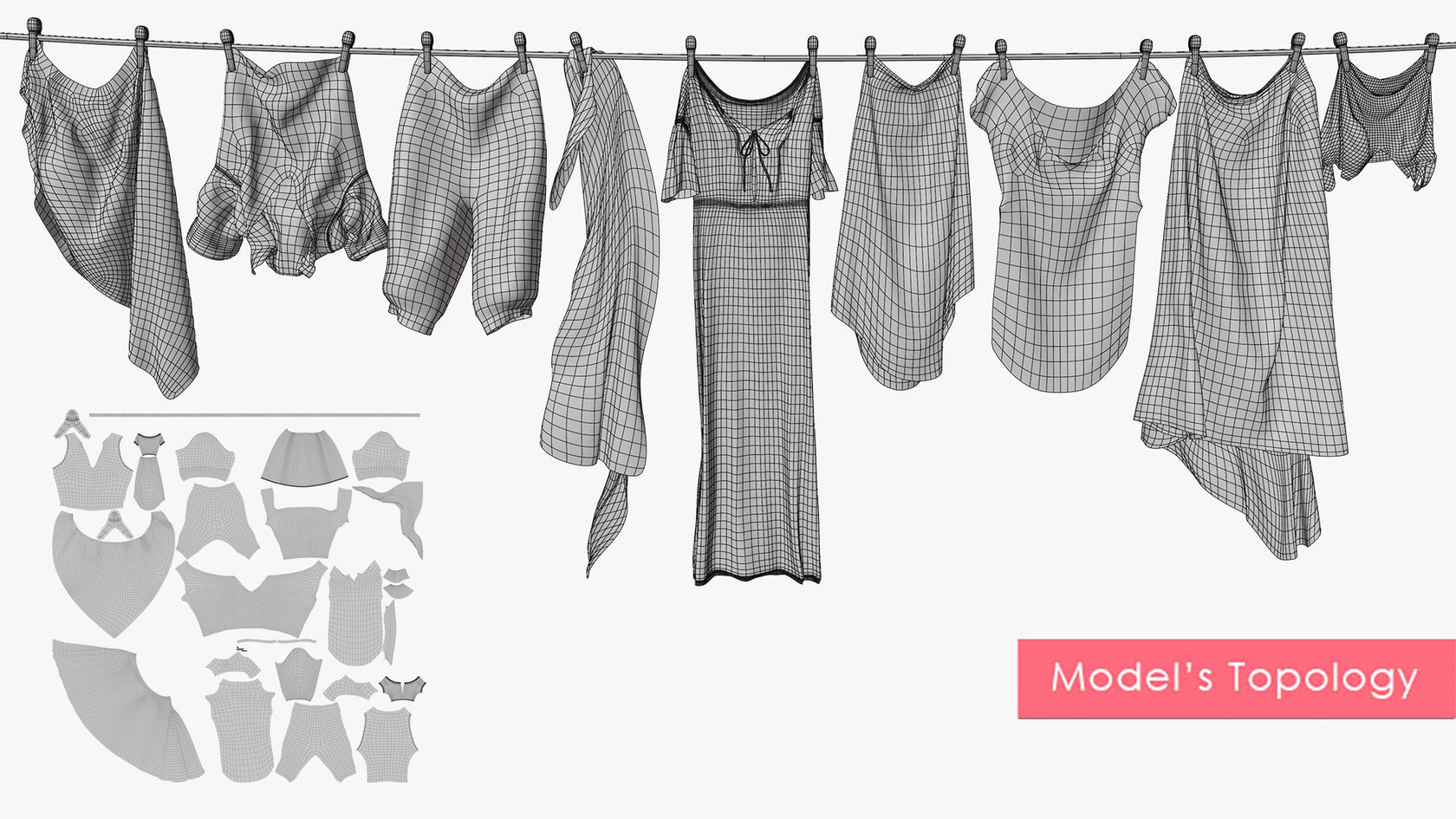 Hanging Clothes (Medieval Laundry) - 3D Model | Blender | OBJ | PBR ...