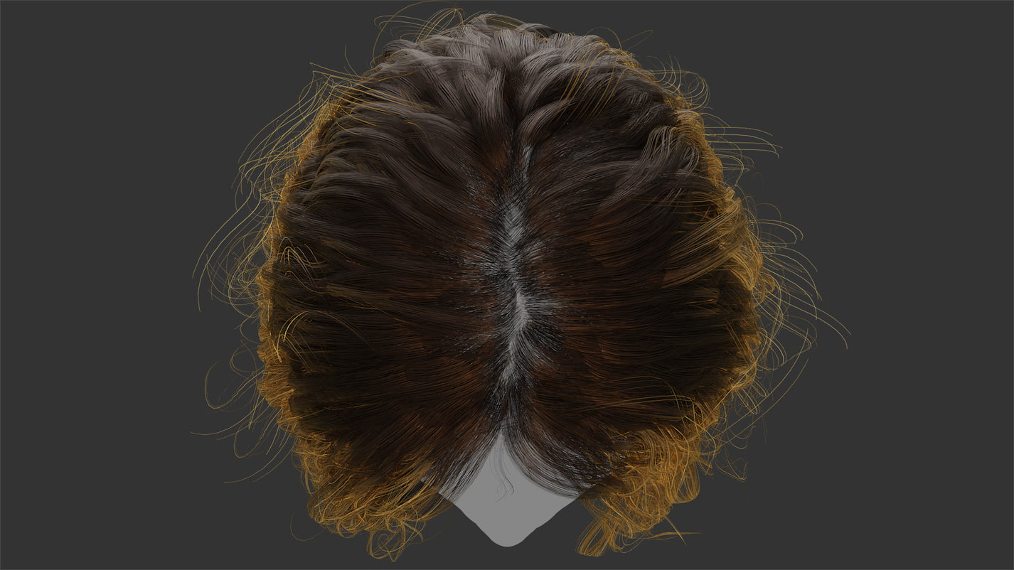 Short Wavy Messy Hair (Mesh Cards) - 3D Model | Blender | OBJ | – SM5 ...